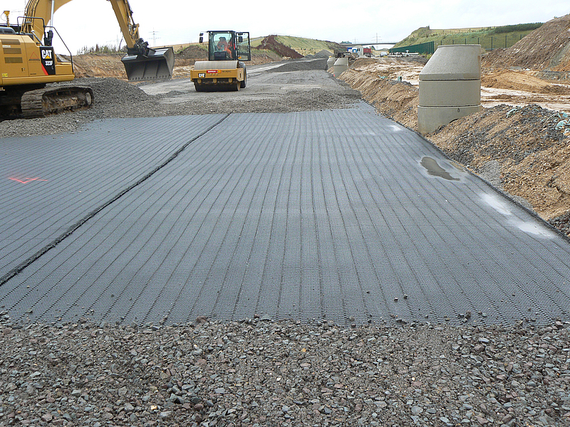 Fortrac geogrid for reinforcement of soils with low bearing capacity