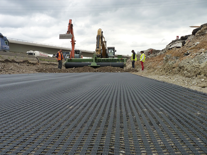 Fortrac geogrid for reinforcement of soils with low bearing capacity