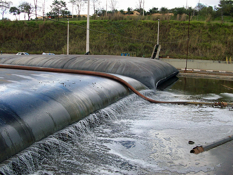 Sludge dewatering with SoilTain dewatering tubes